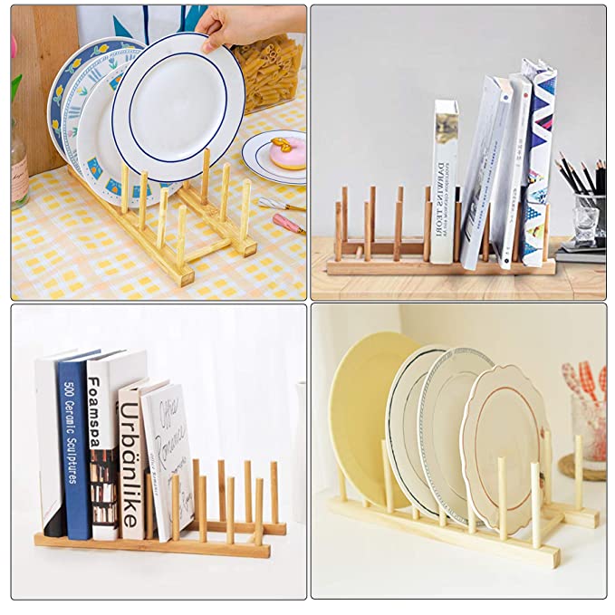 WOODEN DISH PLATE RACK HOLDER | MyHomeCart