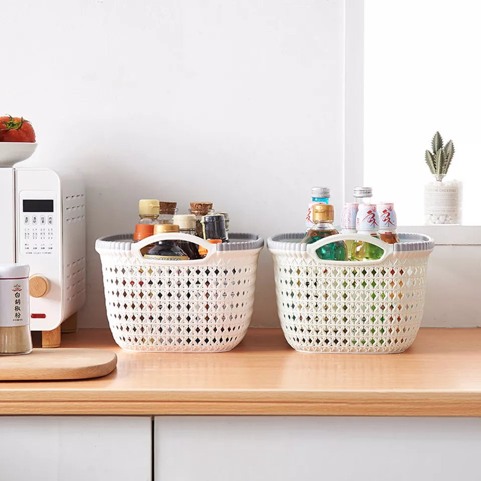 Storage Basket (Medium) Office Plastic Storage Basket Desktop Finishin ...